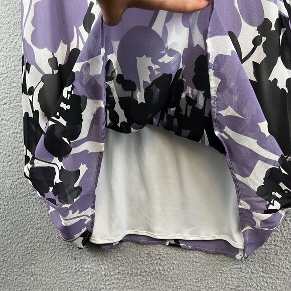 mac & jac | Dresses | New Mac And Jac Abstract Purple And Black Floral ...